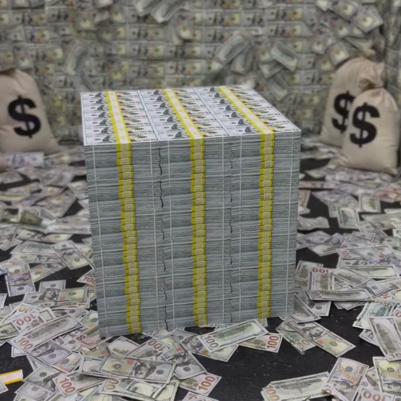 Million Dollar Prop Money Pallet Cube Table – Prop Movie Money