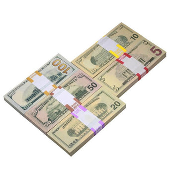 New Style Mix $18,500 Blank Filler Prop Money Package – Prop Movie Money