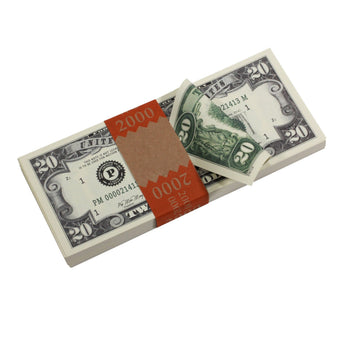 Series 1980s $20 Full Print Prop Money Stack – Prop Movie Money